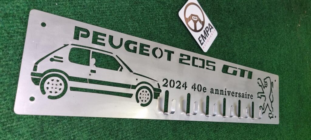 Key storage system – Peugeot 205 gti 40 years stainless steel wall key ...